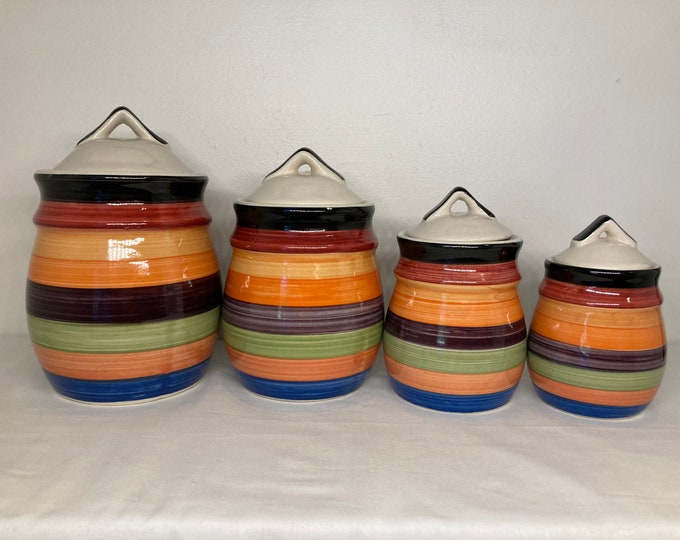 Philippe Richards Rondo Hand-painted Collection Set of 4 Canisters - Etsy
