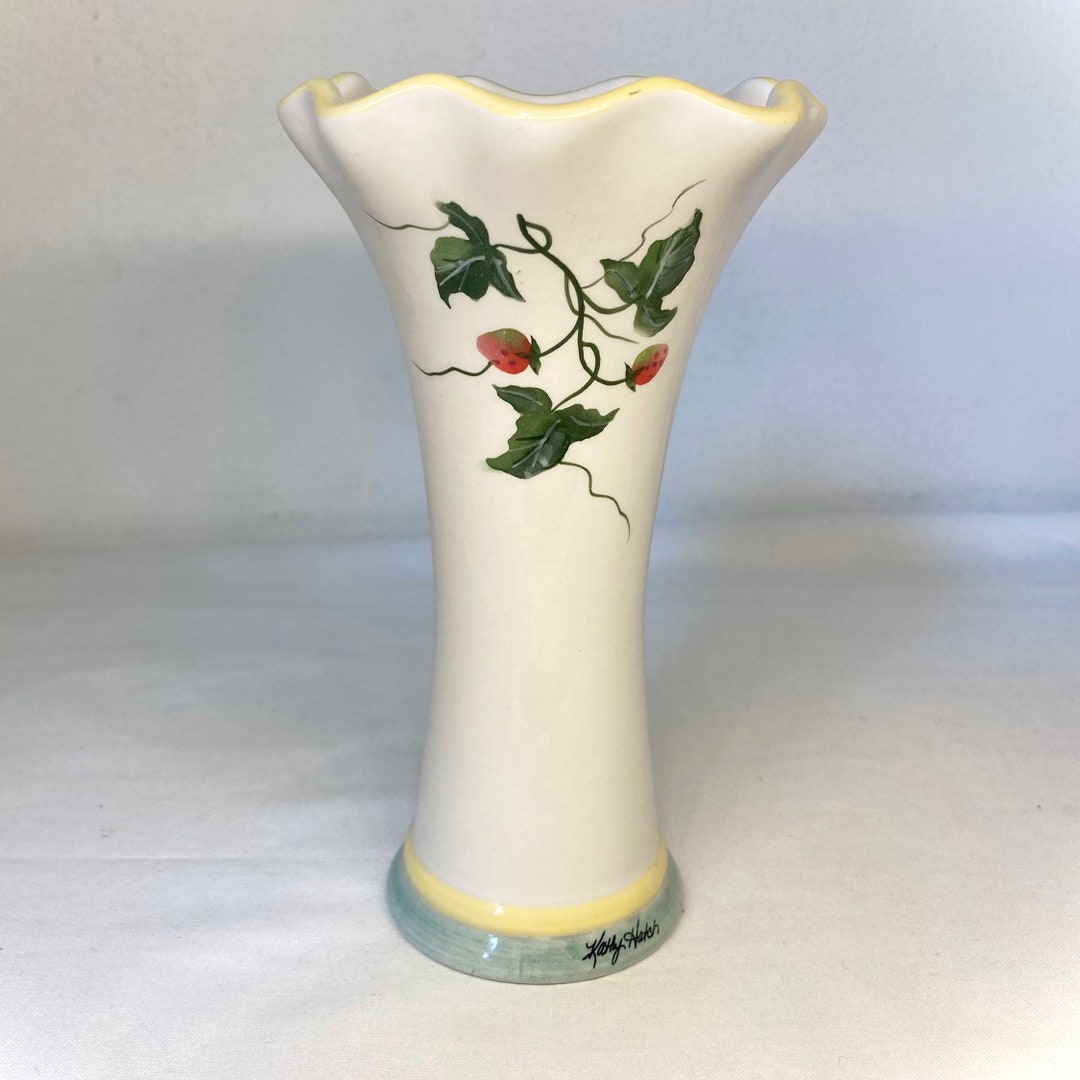 Hand Painted Kathy Hatch Vase Signed - Etsy