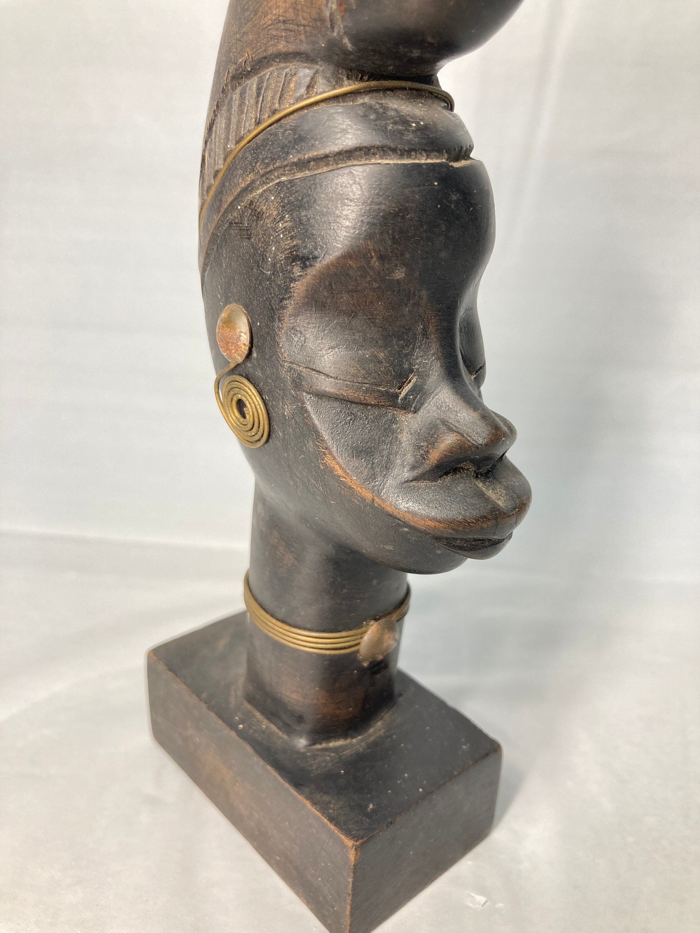 Vintage African Bust Hand Carved Wood - Etsy