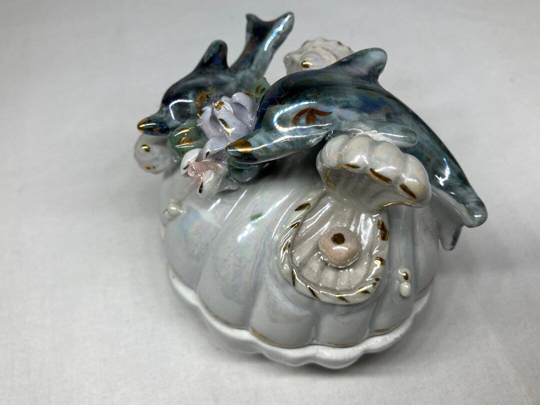 Dolphin Clam Shell Trinket Box - Etsy