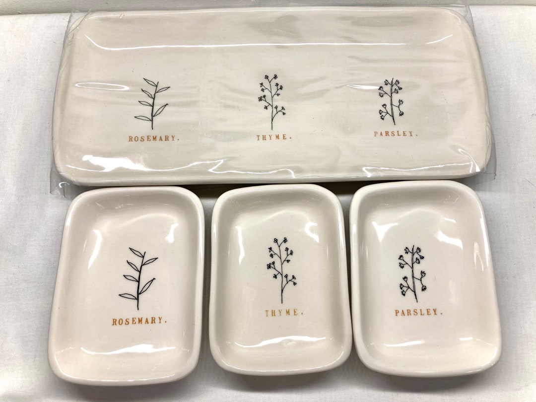 Rae Dunn Artisan Collection Herbs Rosemary Thyme Parsley 4 Piece Set - Etsy