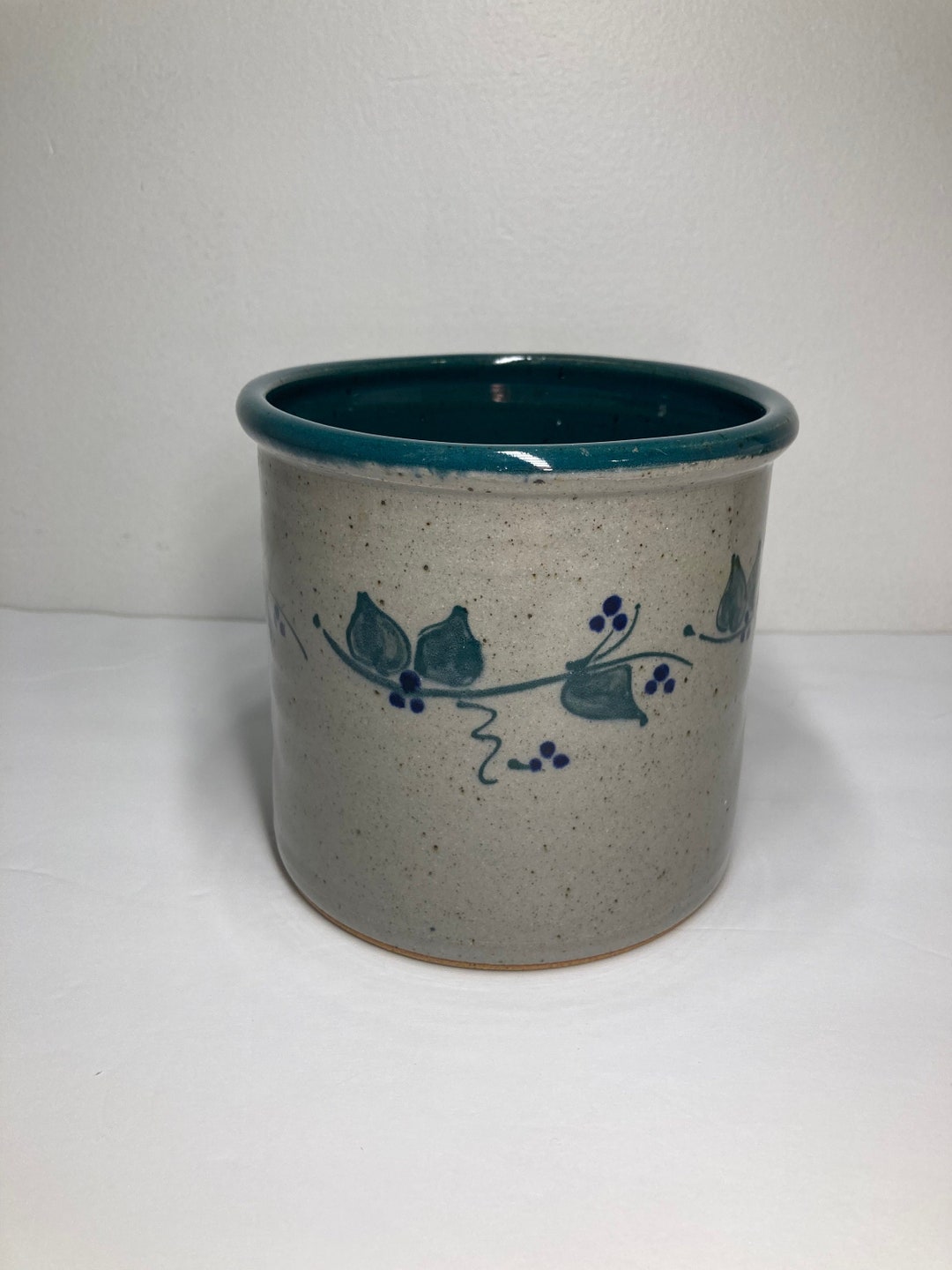 Great Bay Pottery Rye, NH Stoneware Crock/serving Bowl/planter Green ...