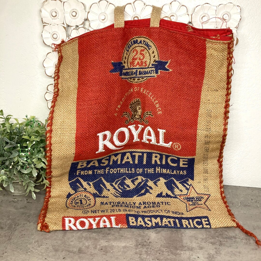 Upcycled Handmade Royal Basmati Rice Zippered Tote Bag 18x14 - Etsy