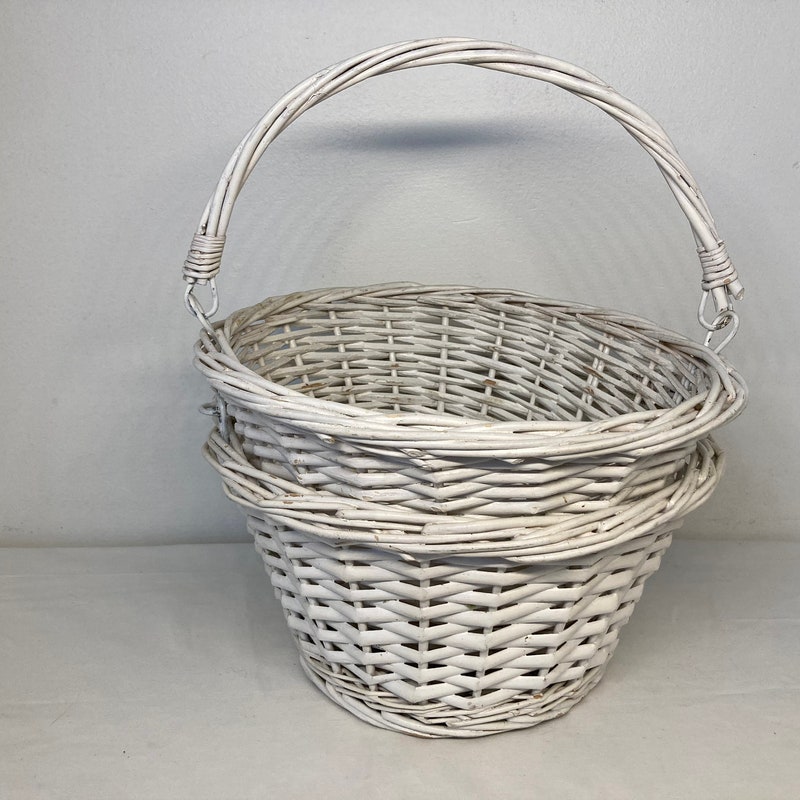 White Basket - Etsy