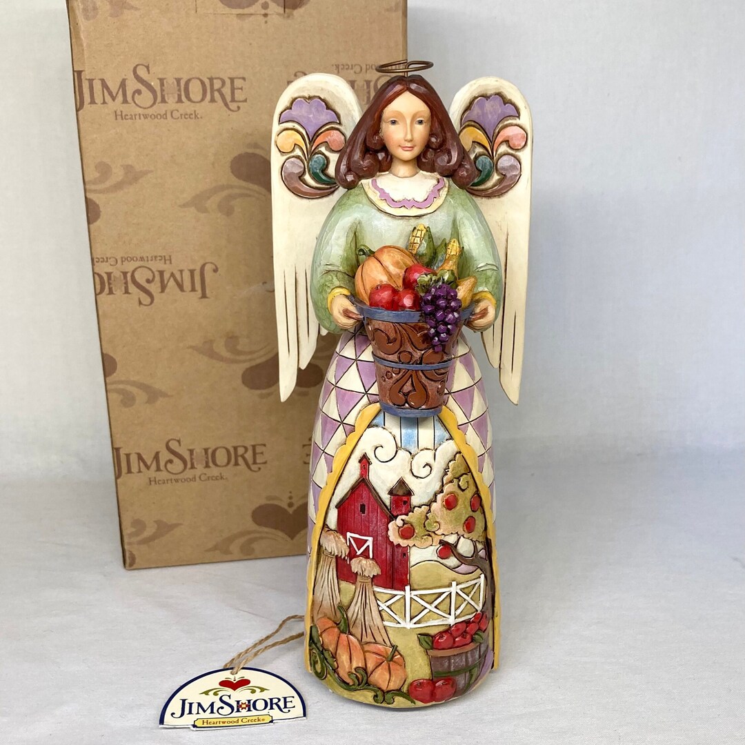Jim Shore “autumn’s Bounty” Musical Angel Figurine 9.5” - Etsy