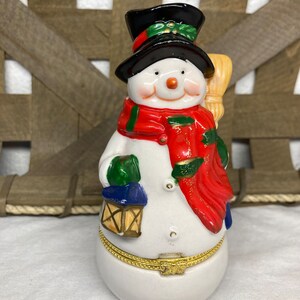 Vintage Hinged Snowman Trinket Box 5 - Etsy