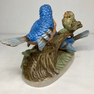 Vintage Porcelain Blue Bird Statue - Etsy