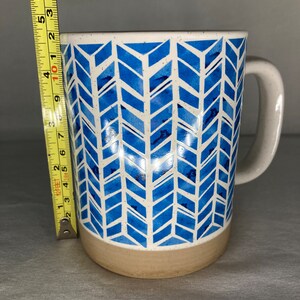 Potters Corner Blue Chevron Stoneware Mug - Etsy