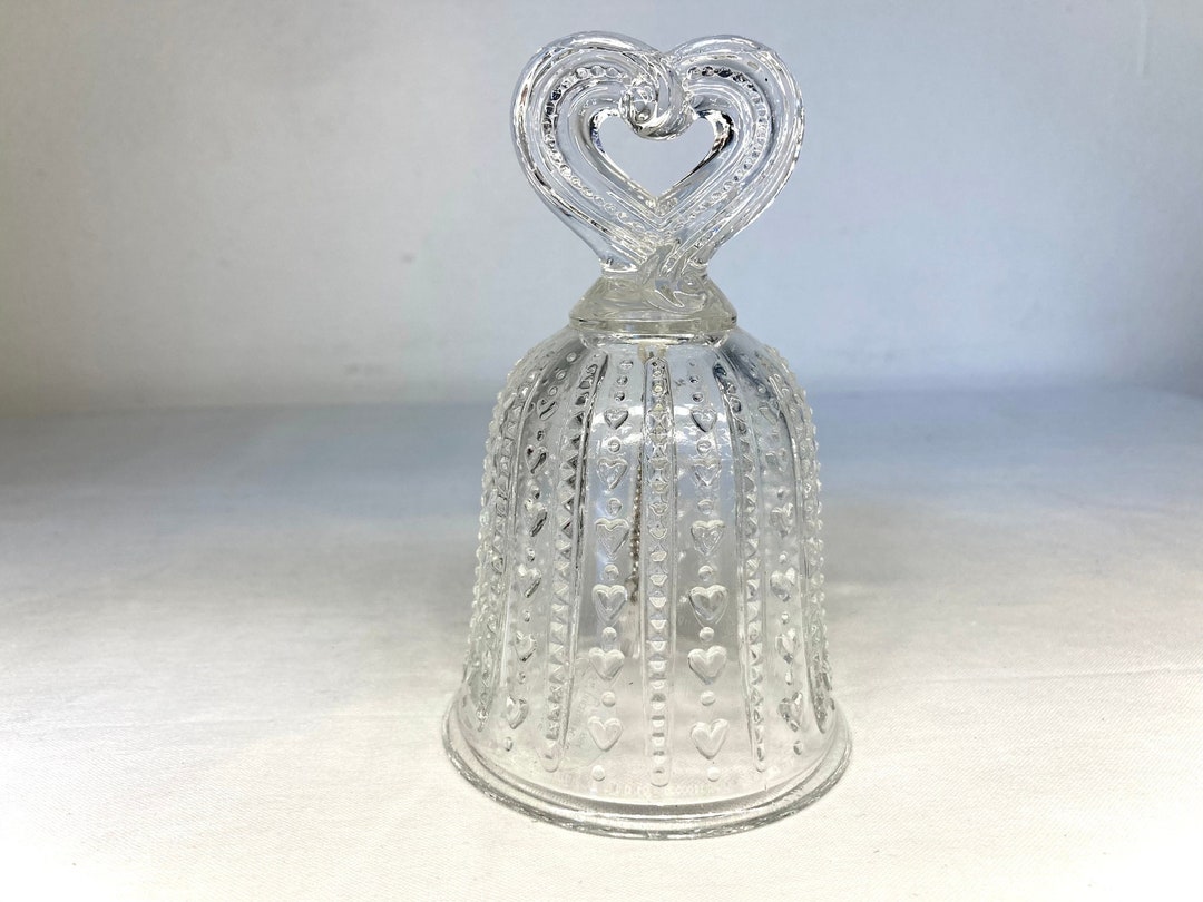 Vintage Avon Fostoria Glass Heart Bell - Etsy