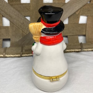 Vintage Hinged Snowman Trinket Box 5 - Etsy