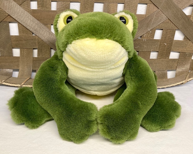 Vintage TY Freddie Green Croaking Frog Plush 15” - Etsy
