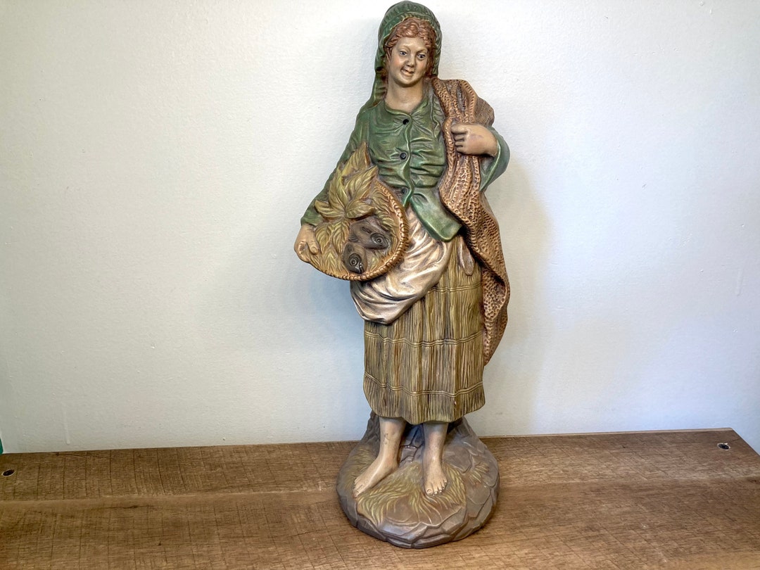 Vintage Large Fishermans Wife Statue - Etsy