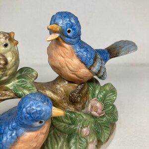 Vintage Porcelain Blue Bird Statue - Etsy