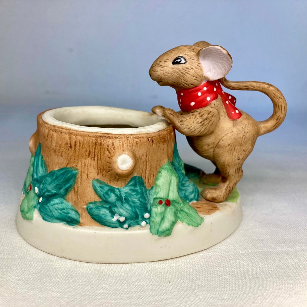 Vintage Current Inc Mouse and Tree Candleholder - Etsy
