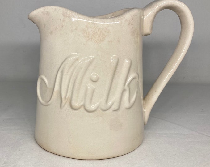 Vintage Cream Pitcher With Milk Embossed - Etsy