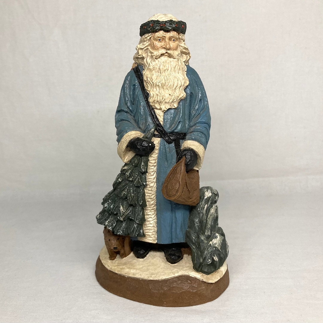 Vintage Hand Crafted Rustic Woodland Santa Figurine 8 - Etsy