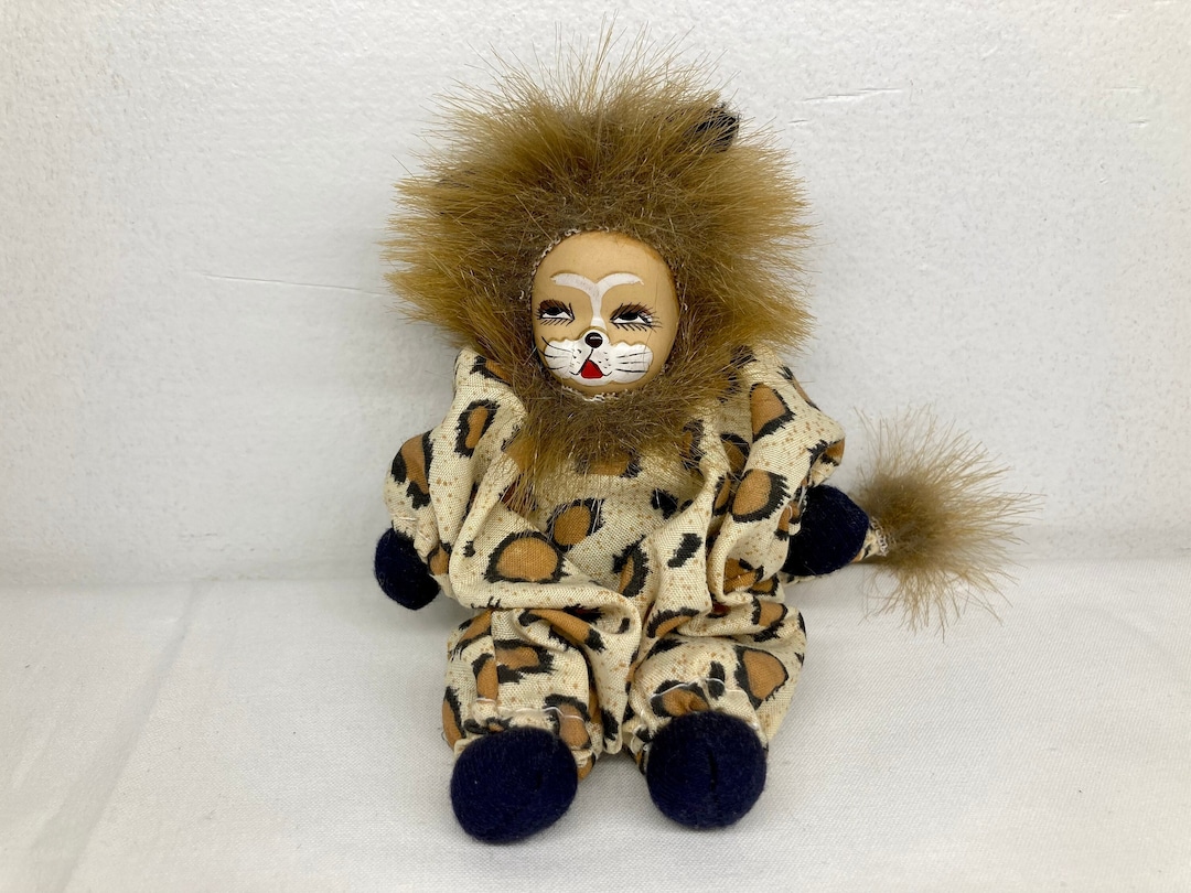 Rare Vintage Mini Mardi Gras Hand-painted Lion 5 Porcelain Sand Doll - Etsy