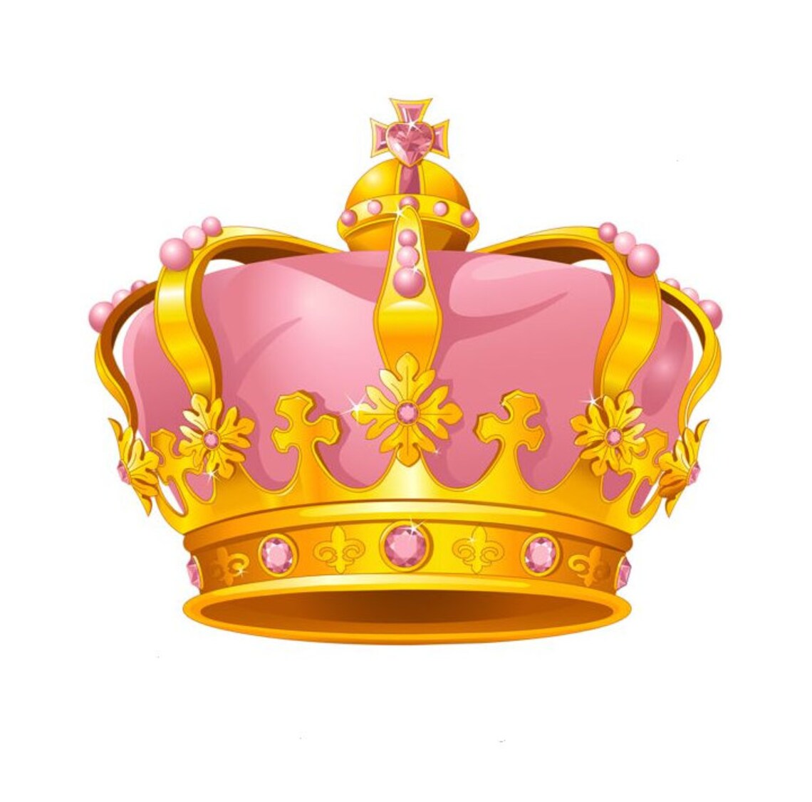 Pink Princess Crown Stickers Baby Shower Birthday Envelope | Etsy