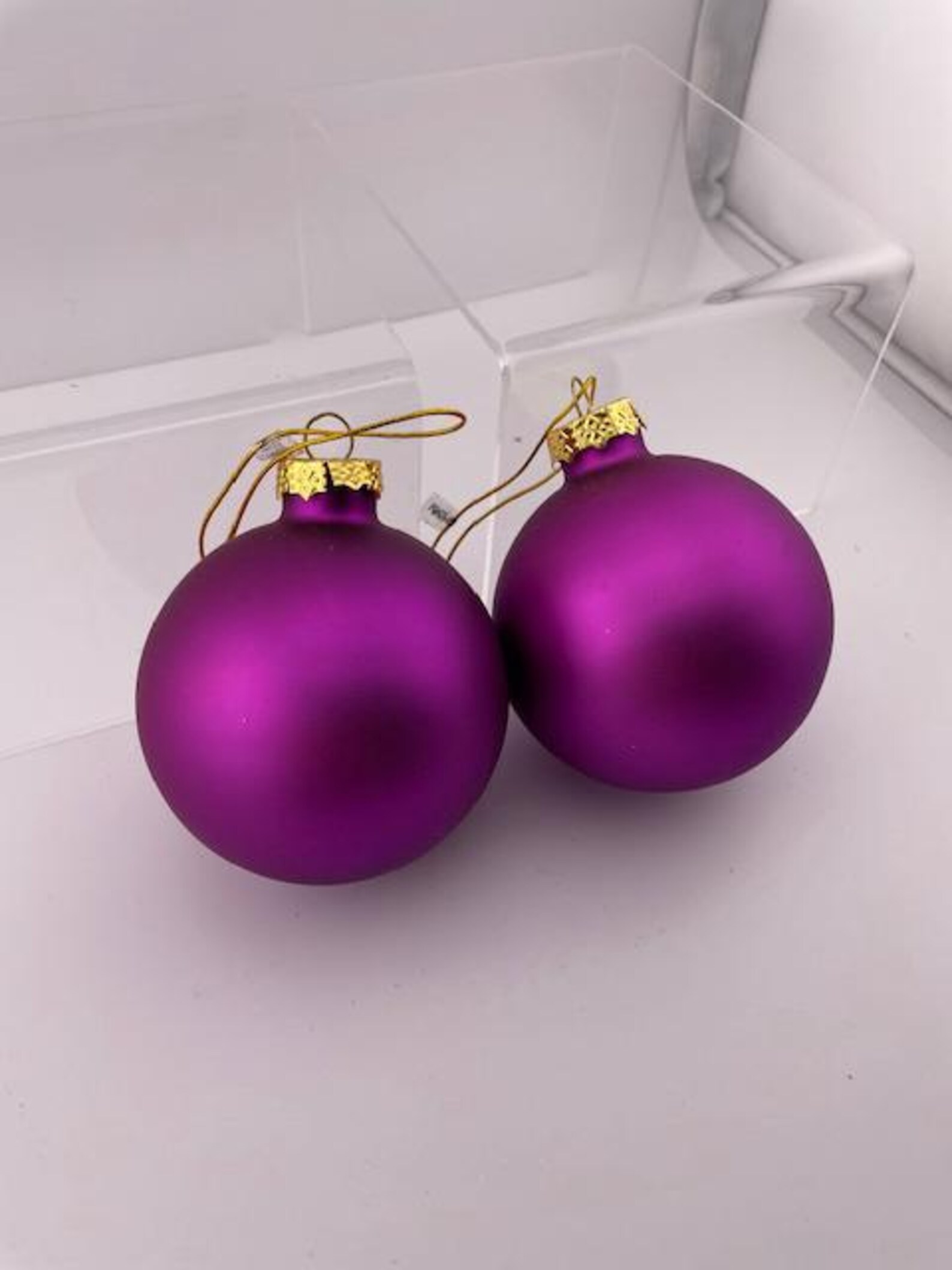 Assorted Shiny Bulb & Matte Ornaments Blue, Purple, Red, Gold, Magenta ...