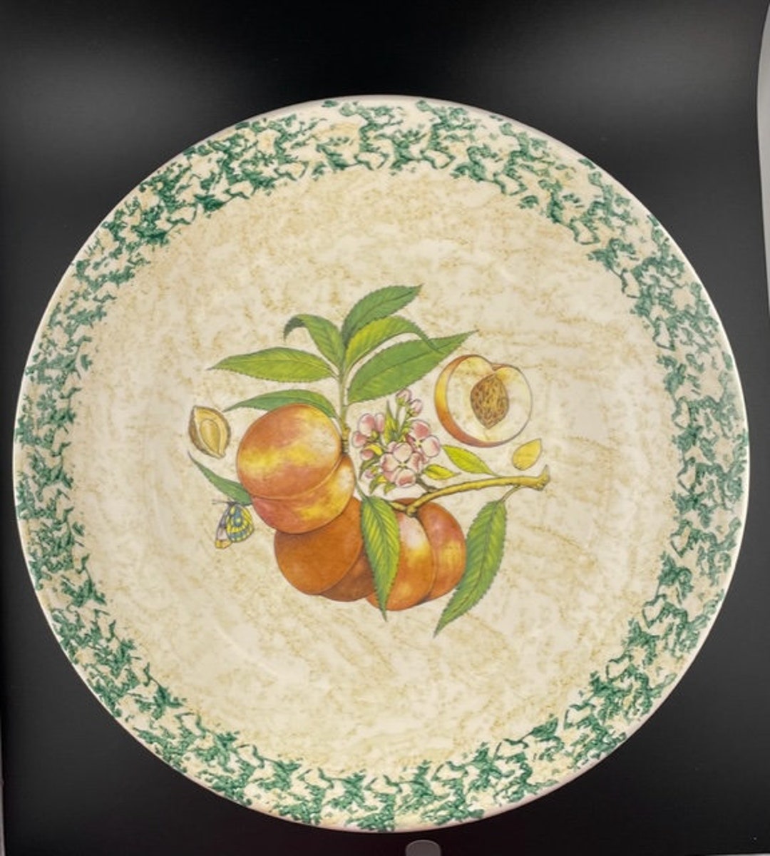 Beautiful Himark Italian Pasta Bowl Features Peaches, Butterfly and ...