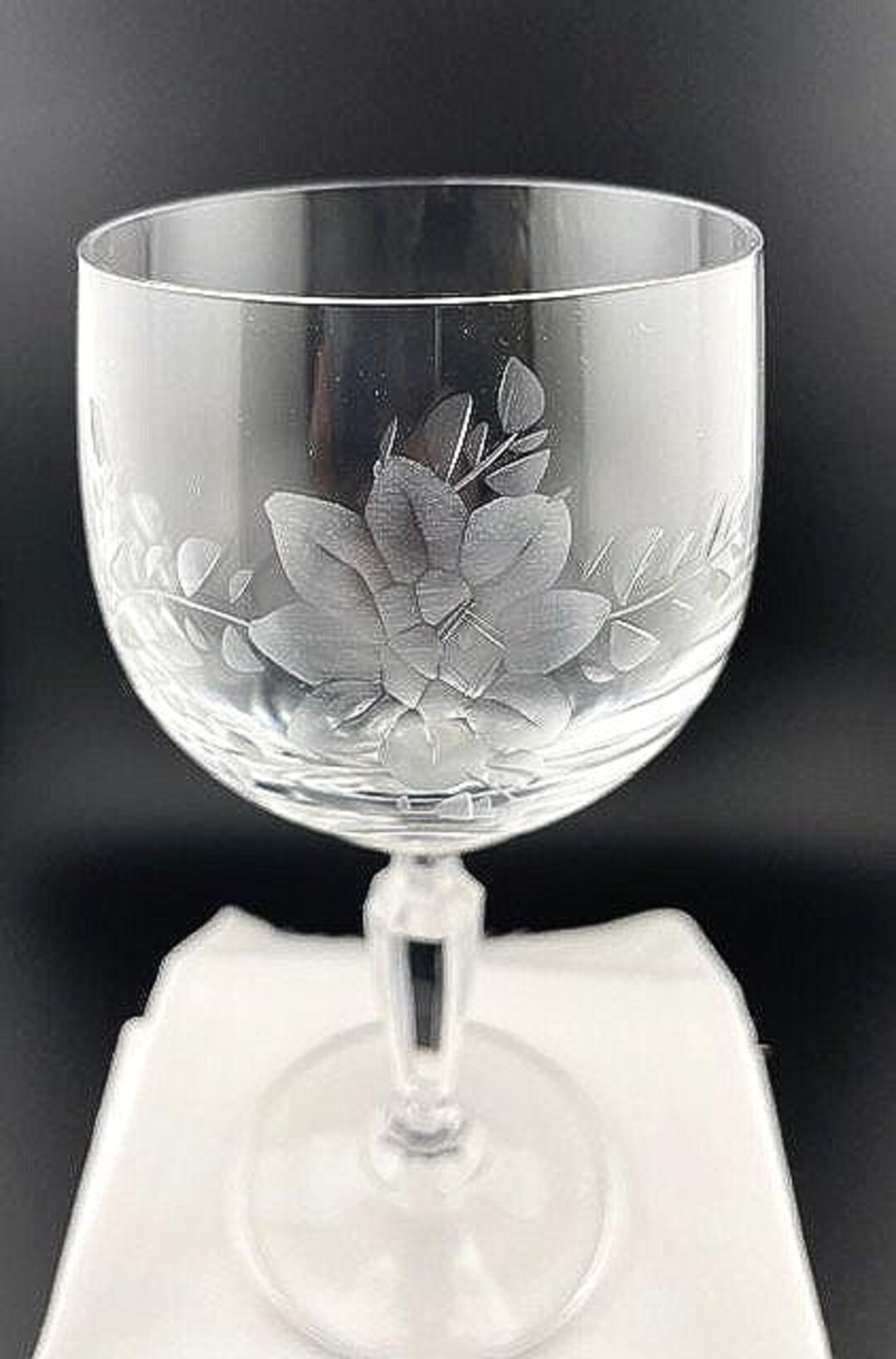 Vintage Handblown/handcut Wilde Rose Crystal Wineglass/stemware - Made ...