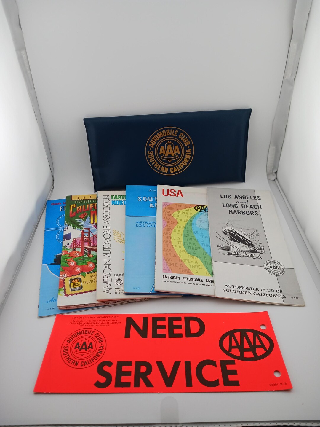 Vintage Lot of 6 U.S. Road Maps From 1971 1991 Includes AAA Map Holder ...