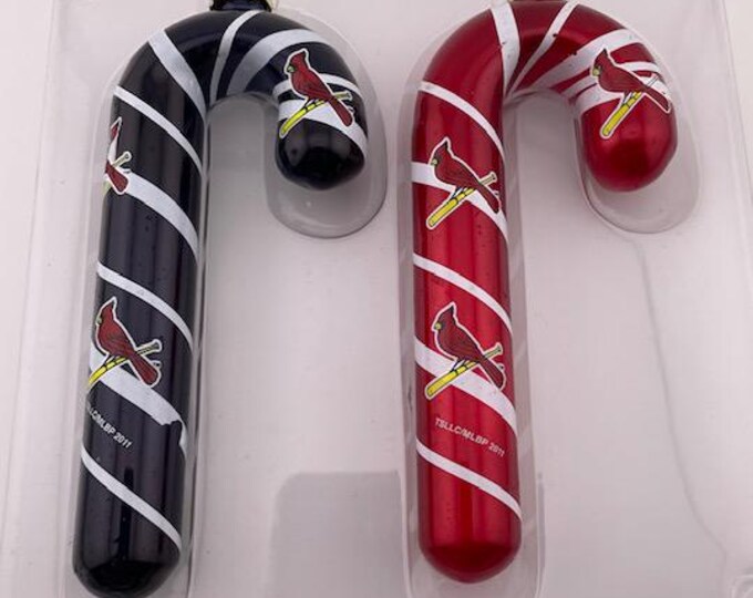 St. Louis Cardinals MLB Candy Cane Ornaments - Blown Glass Set of 2 ...