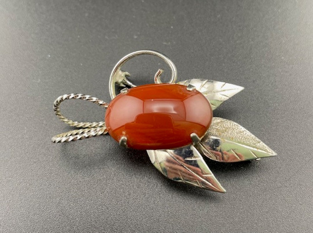 Vintage Amber & Silver Bug Style Brooch - Tim Terry Type of Design - Etsy