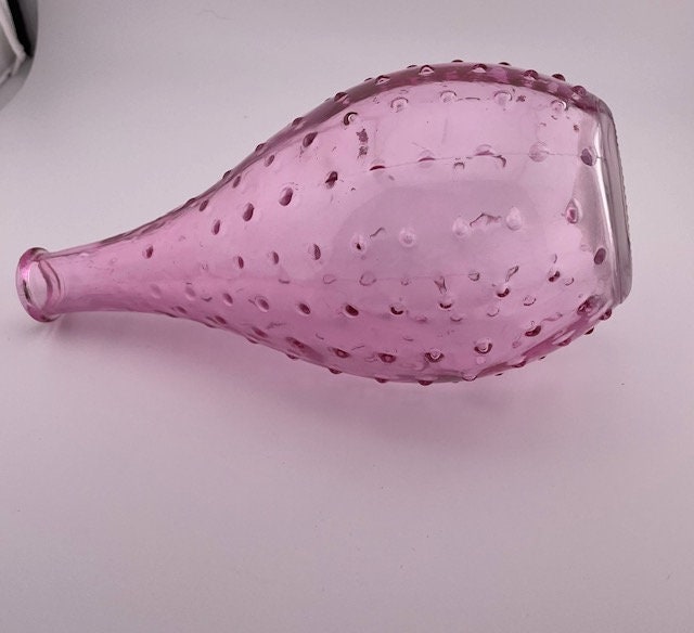 Lovely Pink Hob Knob Style Glass Vase Bulbous Towards the - Etsy