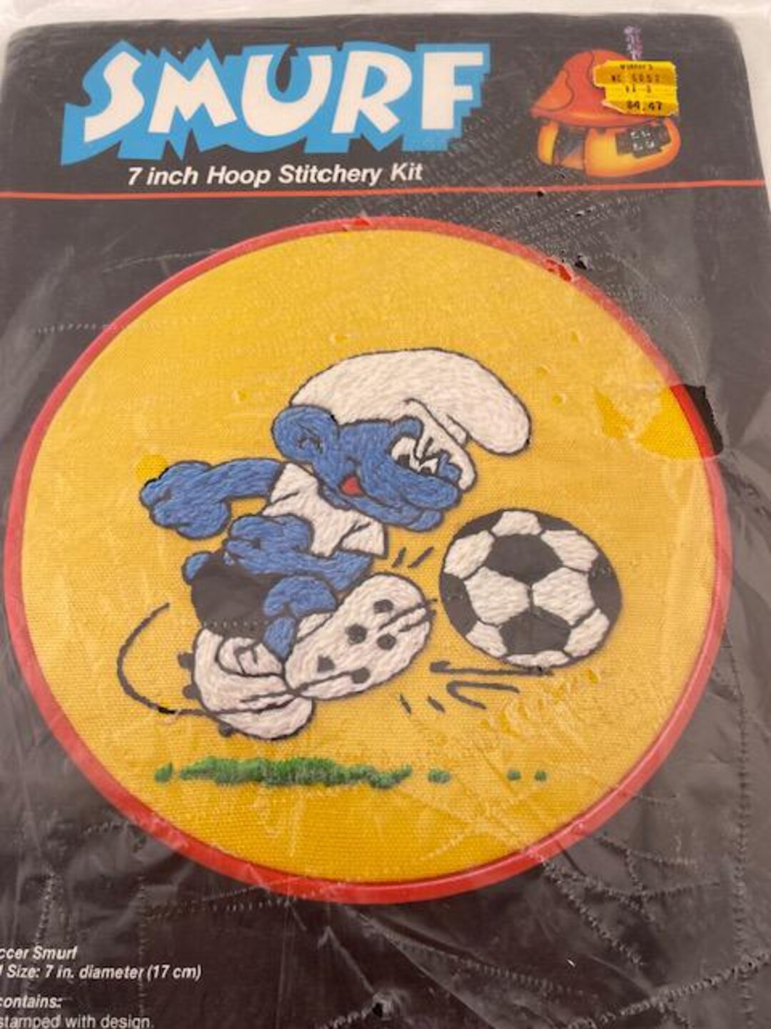 Vintage Smurf Stitchery Kit/embroidery Kit - 1980's - Soccer Playing ...