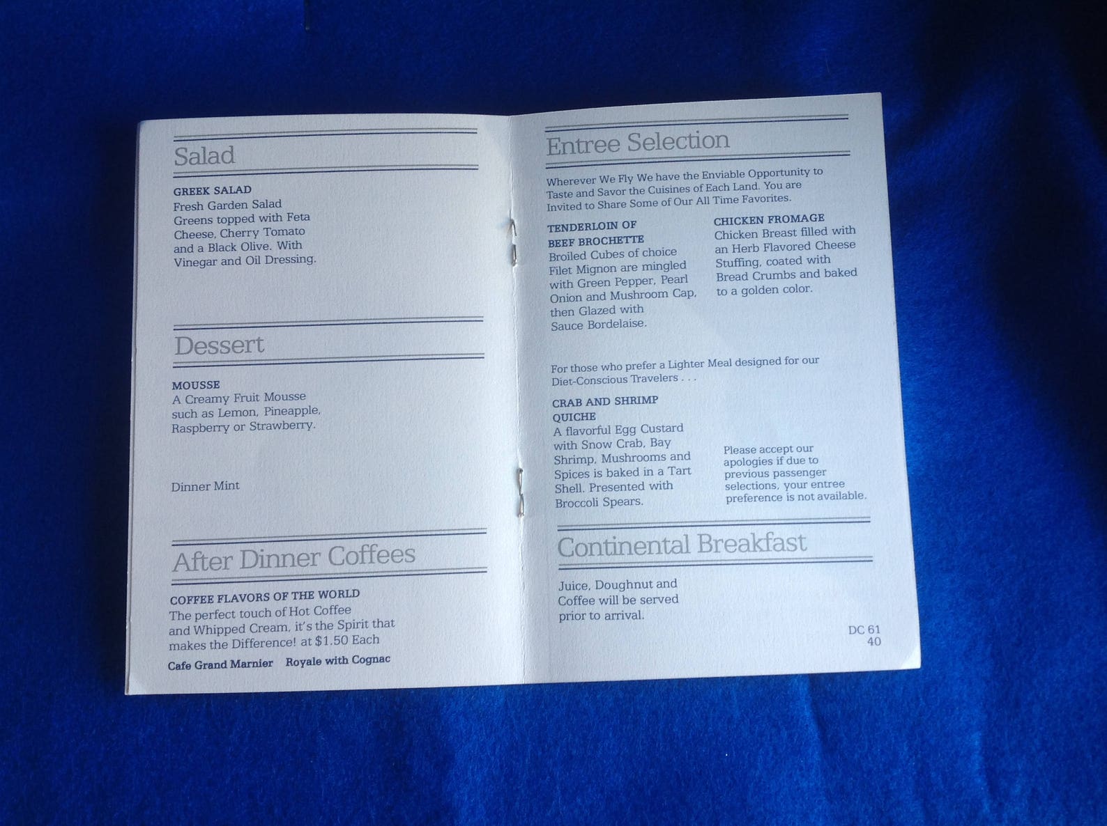 Vintage TWA International in flight food and drink menu with | Etsy