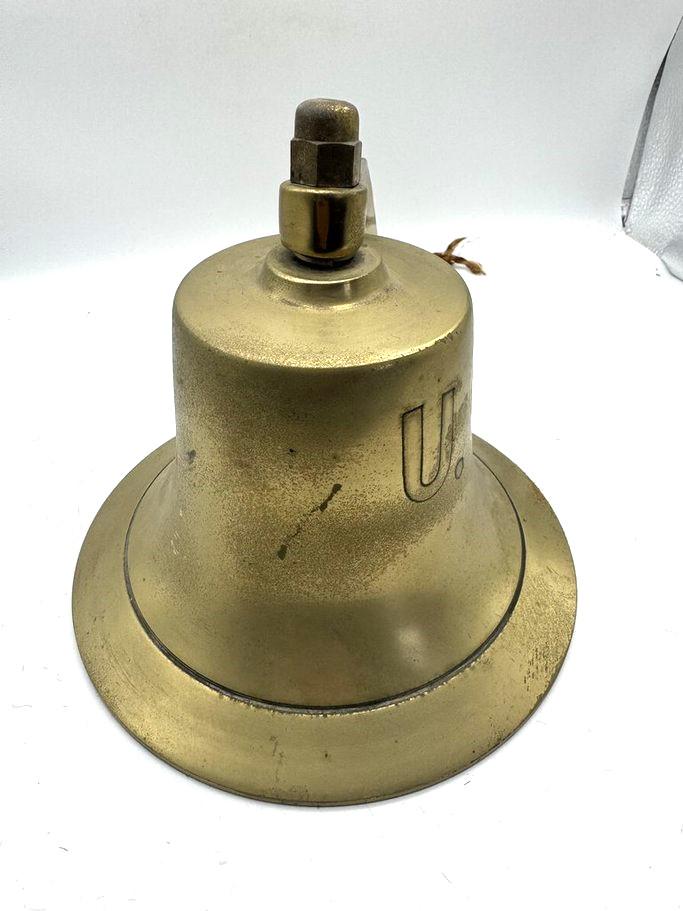 Vintage U.S. Navy Brass Bell Nautical Ship 7 1/2 W X 6 1/2 T Heavy Wall ...