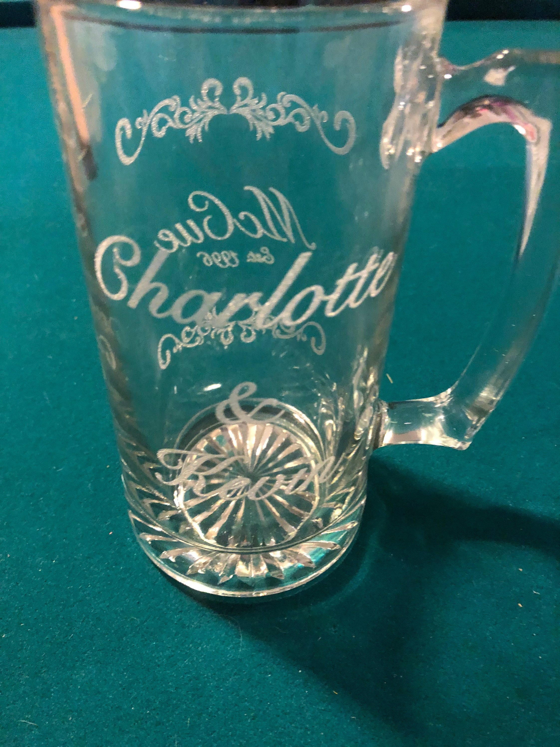 Customized Engraved Glass 26.5 ounce Beer Mugs - Etsy