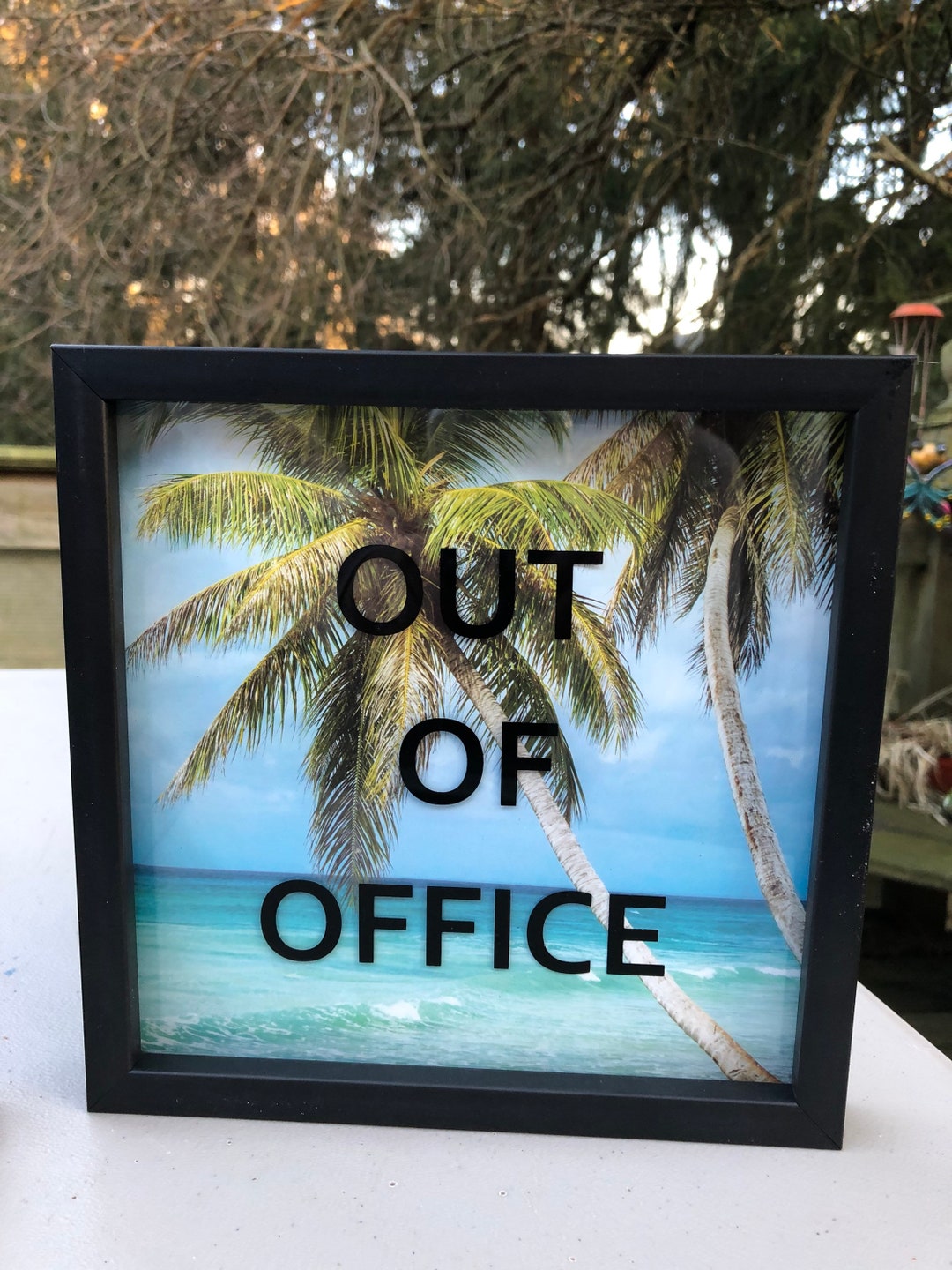 Out of Office Framed Glass Custom 8x8 Sign - Etsy