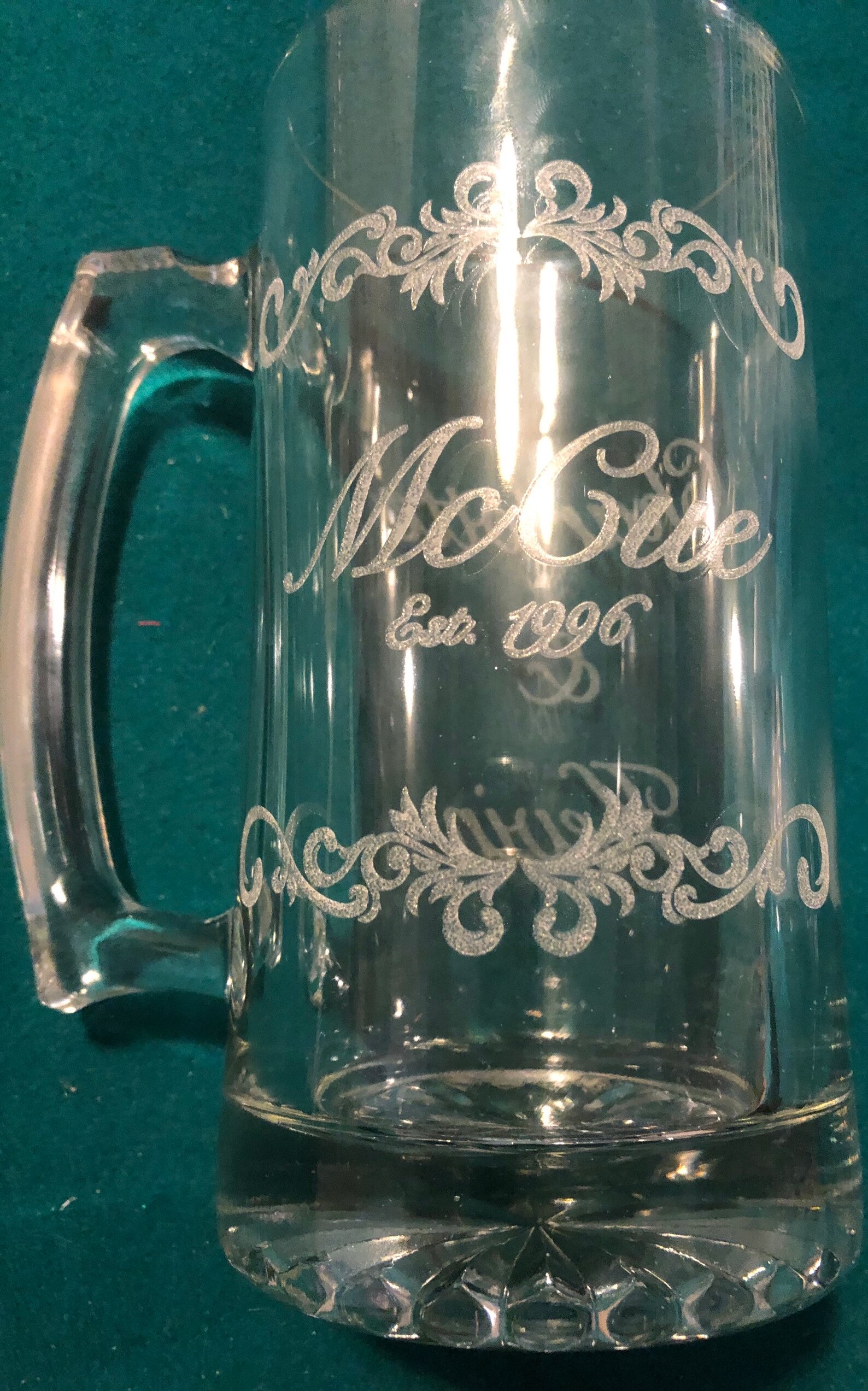 Customized Engraved Glass 26.5 ounce Beer Mugs - Etsy