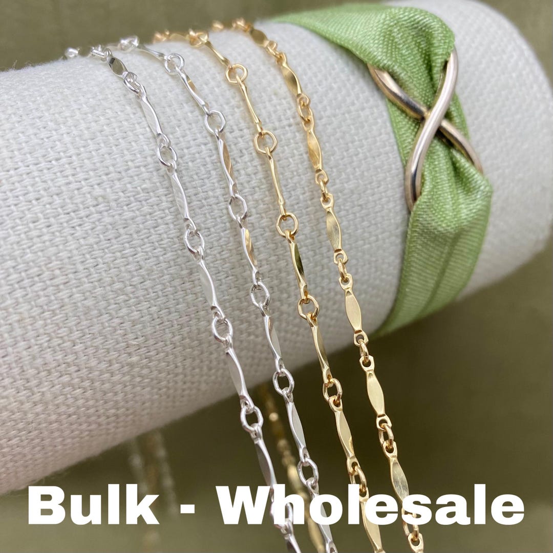 Dapped Link & Bar "dlb" - Sterling Silver or 14kt Gold Filled Flattened ...