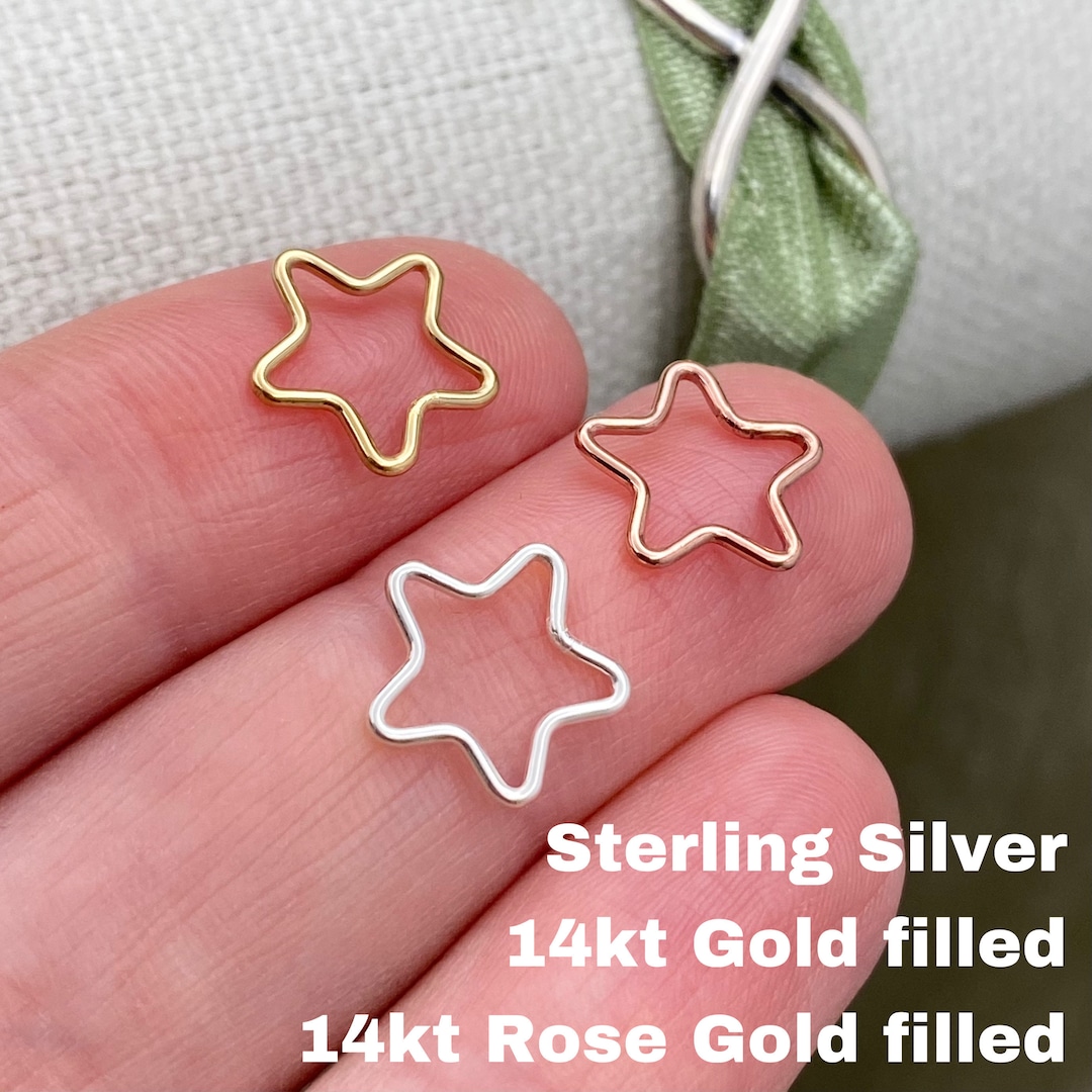 Set of 5 X Star Connectors for Permanent Jewelry - 14kt Gold Filled or ...