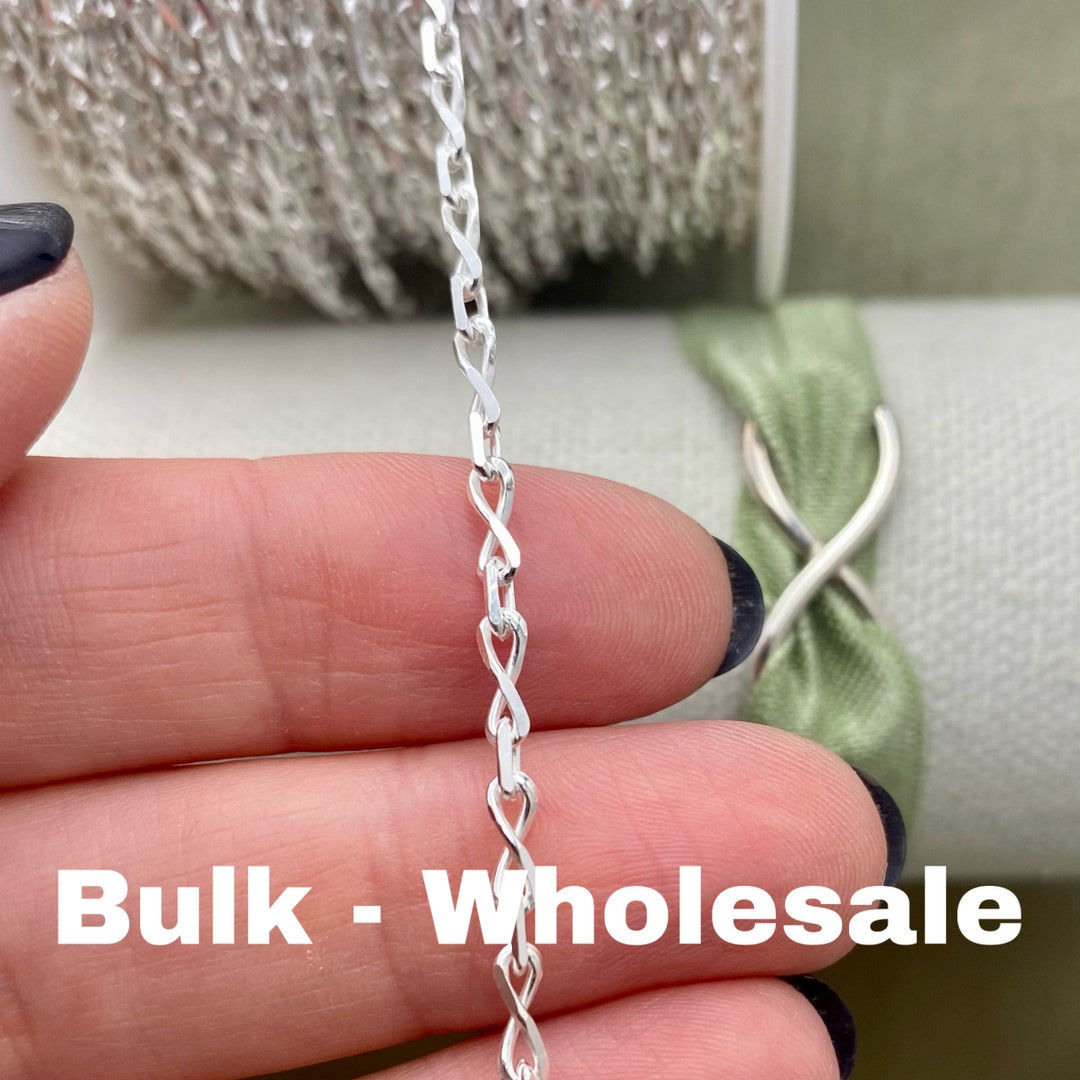 Infinity Sterling Silver 2.5mm Curb Chain - Diamond Cut Chain by the ...