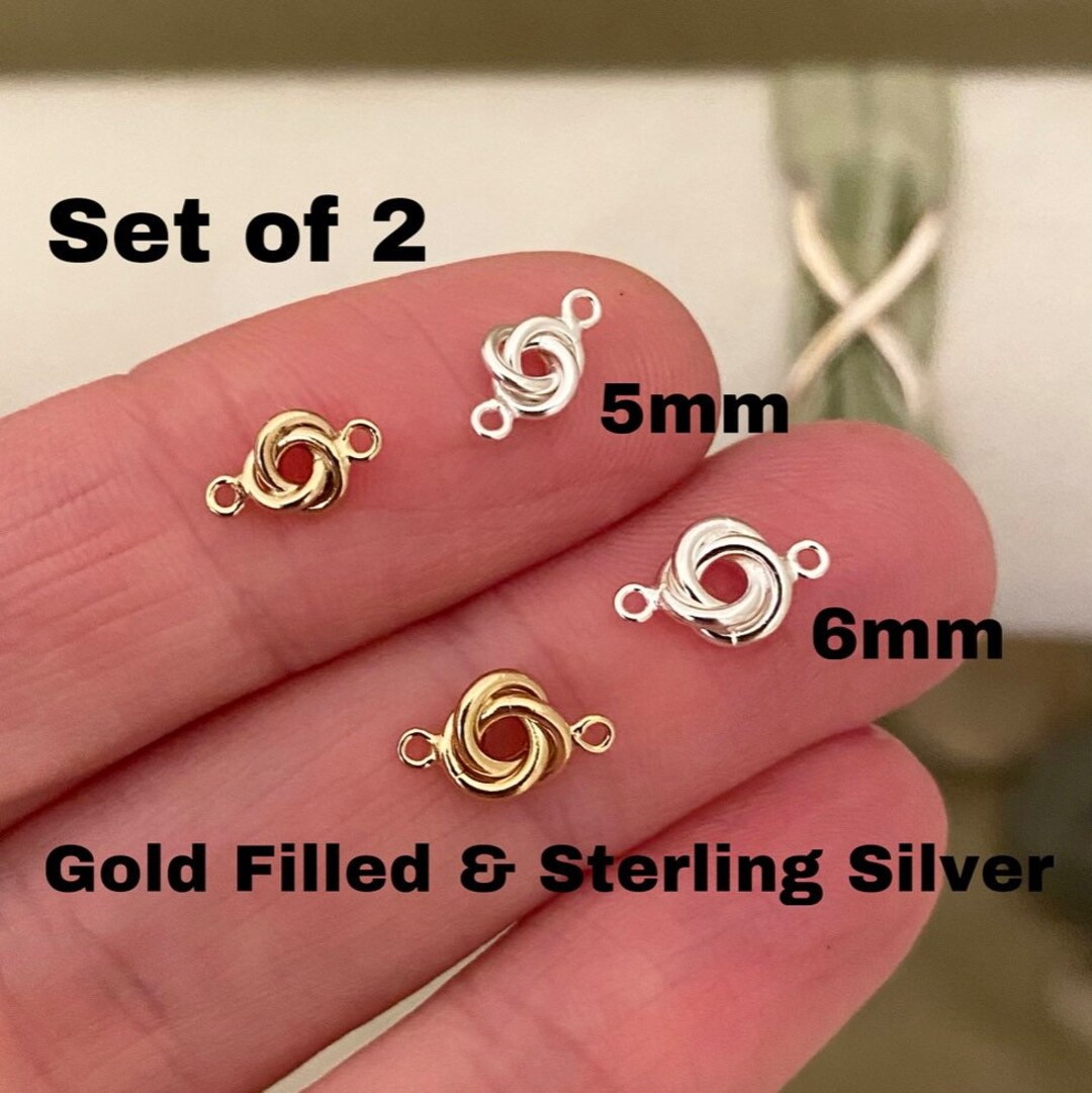 Set of 2 X 14kt Gold Filled or Sterling Silver Love Knot Connectors ...