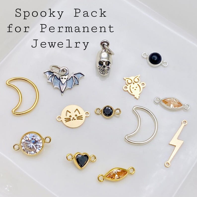Spooky Pack Connectors and Charms for Permanent Jewelry - 14kt Gold ...