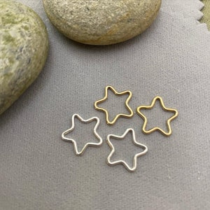 Set of 5 X Star Connectors for Permanent Jewelry - 14kt Gold Filled or ...