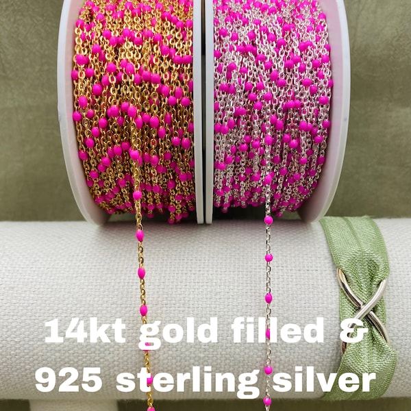 Pink and Gold Enamel Permanent Jewelry - Etsy