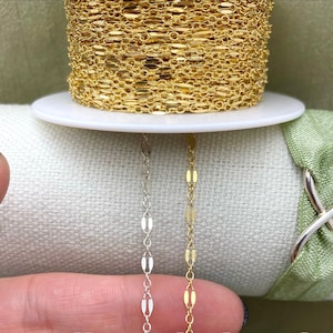 Dapped 14kt Gold Filled or Sterling Silver 2.3mm Dapped Cable Chain ...