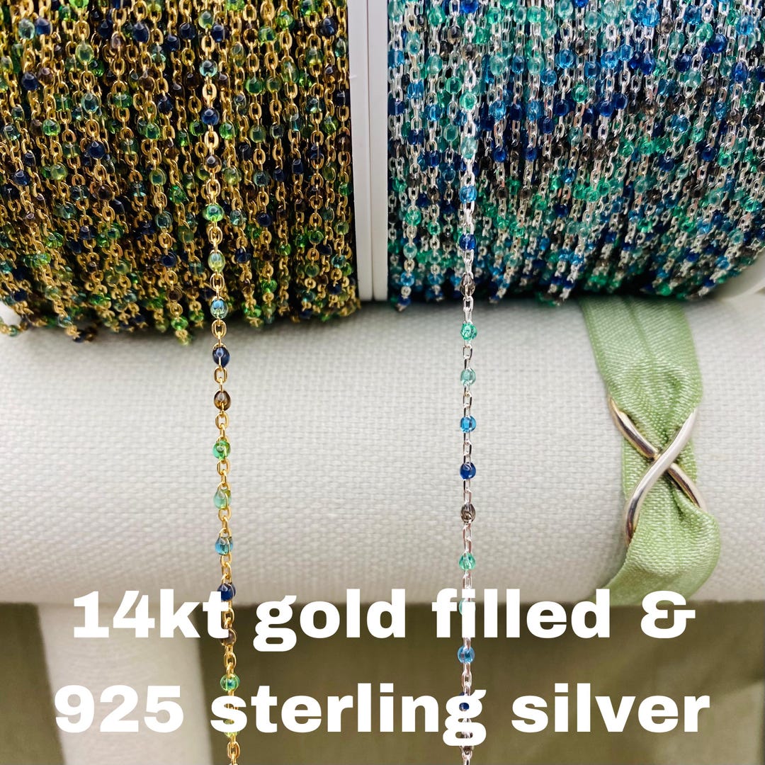 Ocean Premium Enamel Colors - Chain by the Foot - 14kt Gold Filled or ...
