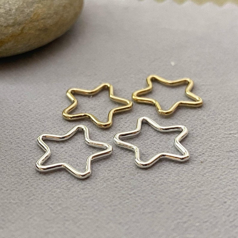 Set of 5 X Star Connectors for Permanent Jewelry 14kt Gold - Etsy