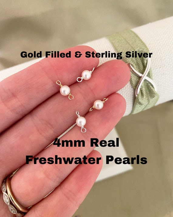 Set of 5 X Gold Filled or Sterling Silver 4mm Real Freshwater - Etsy
