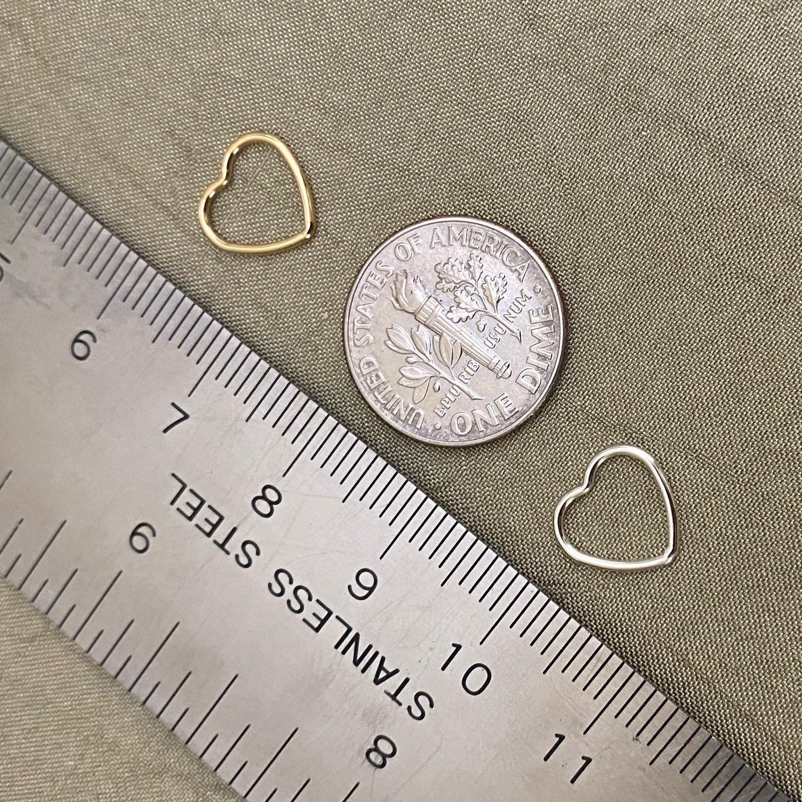 Set of 5 X Heart Connectors for Permanent Jewelry 14kt Gold - Etsy