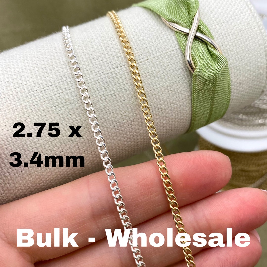 Classic Curb 2.75mm X 3.4mm (large Curb) - Chain by the Foot - Sterling ...