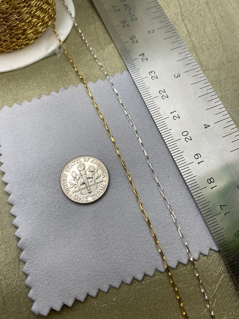 Elongated Oval Rolo Chain by the Foot - Sterling Silver or Gold Filled ...