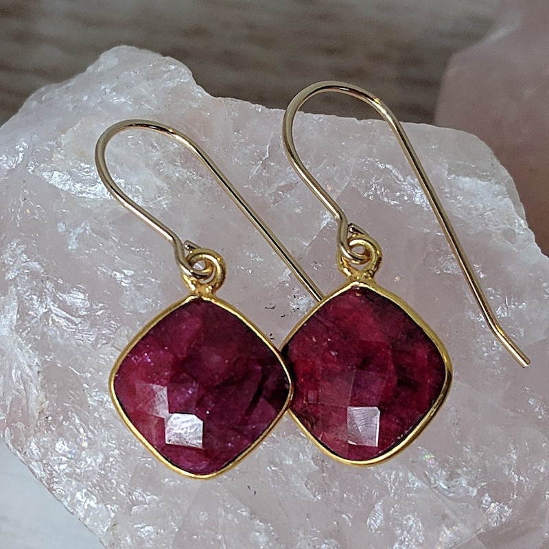 Red Ruby Earrings - Etsy